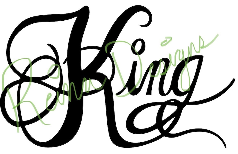 King and Queen SVG File, Cursive Letters, Cricut, Silhouette, Digital ...