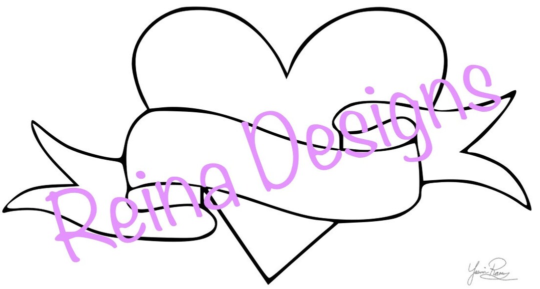 Heart and Ribbon SVG, Valentines Day SVG, Cute SVG - Etsy