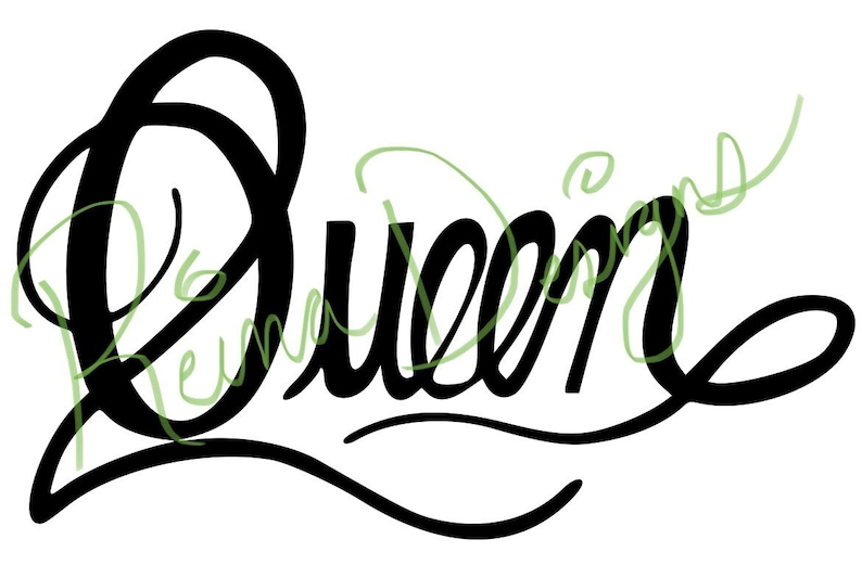 King and Queen SVG File, Cursive Letters, Cricut, Silhouette, Digital ...