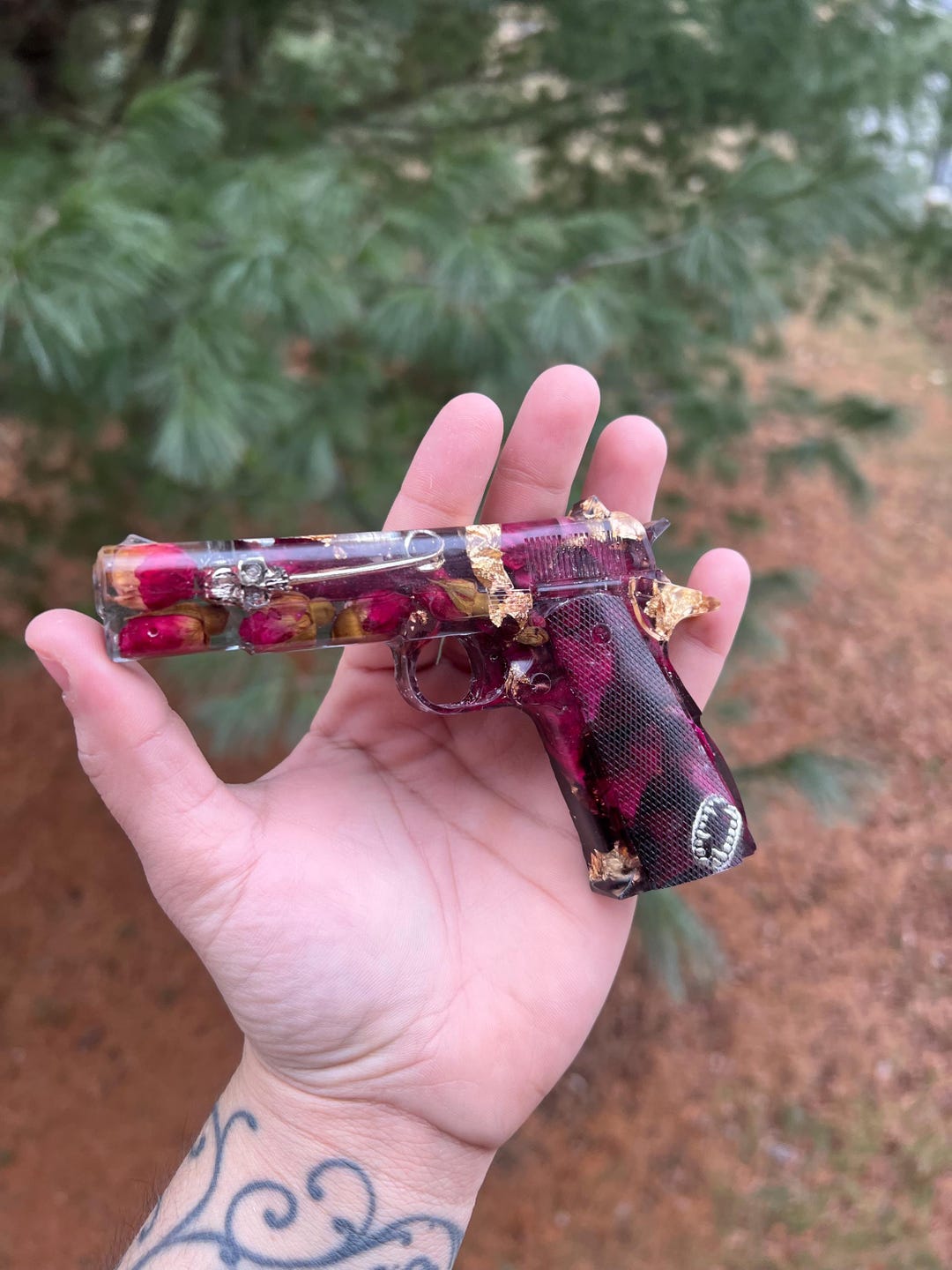 Butterfly Resin Guns, Floral Gun, Custom Fake Gun, Aesthetic Room Decor ...