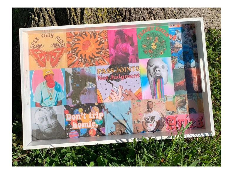 Custom Rolling Tray Wood Picture Tray Aesthetic Room Decor - Etsy