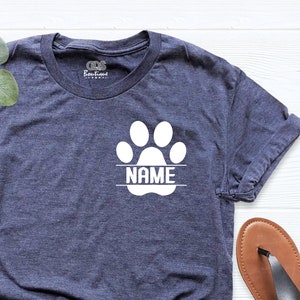 Custom Dog Name Shirts, Dog Paw Shirts, Dog Mom, Pocket Paw Shirt, Dog ...