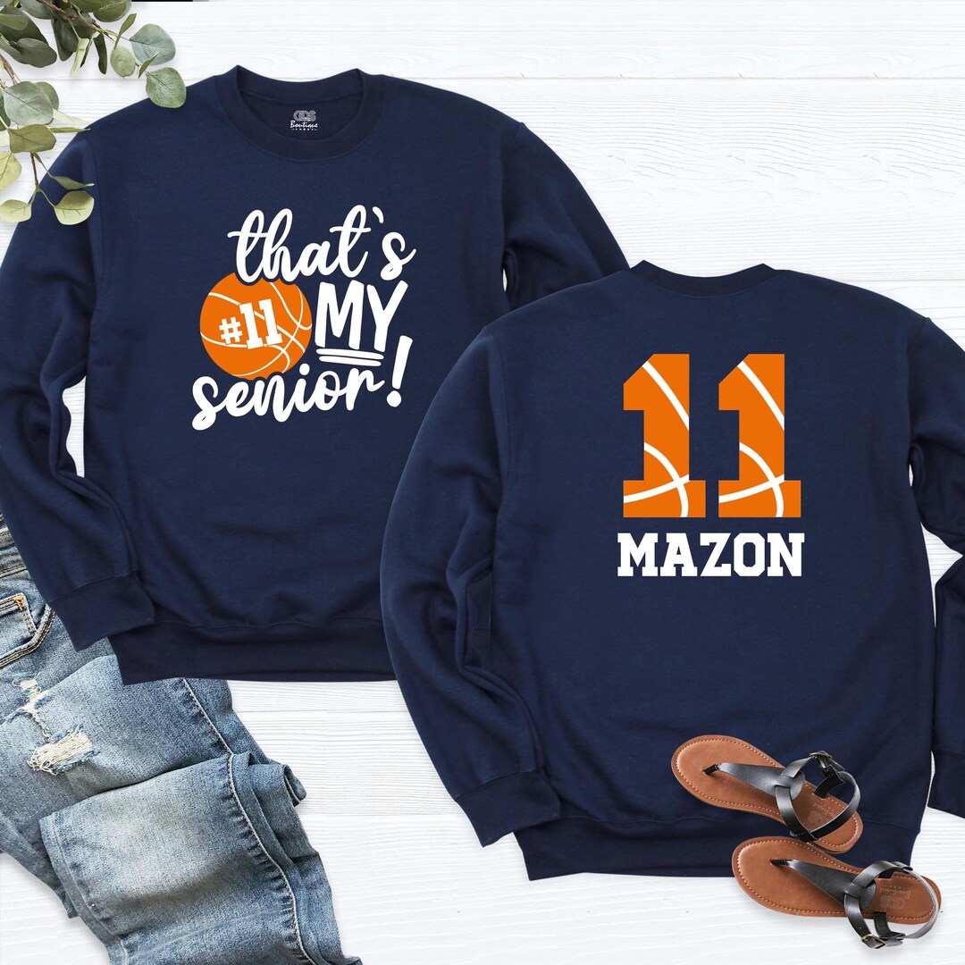 Custom Basketball Senior Long Sleeve Shirt, Senior Back Name Number ...