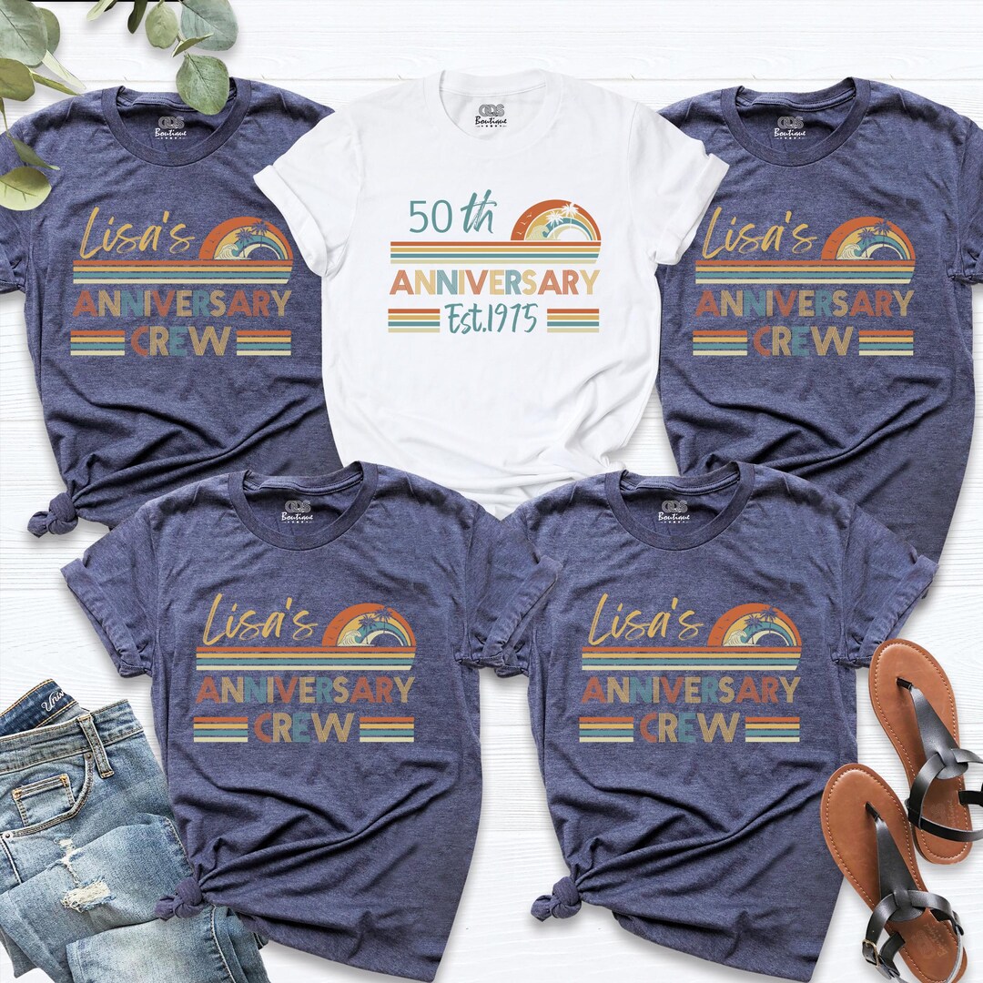 50th Anniversary Shirts Personalized Anniversary Crew Tee, Custom ...