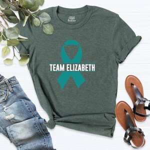 Personalized Cervical Cancer Shirt, Custom Teal Ribbon Team Shirts ...