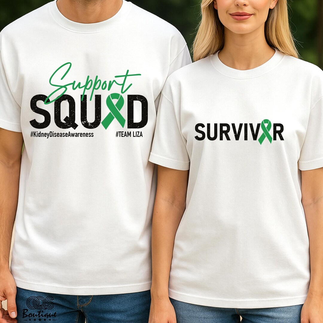 Kidney Disease Awareness Shirt Custom Support Squad Team Tee Green ...