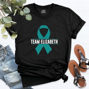Personalized Cervical Cancer Shirt, Custom Teal Ribbon Team Shirts ...