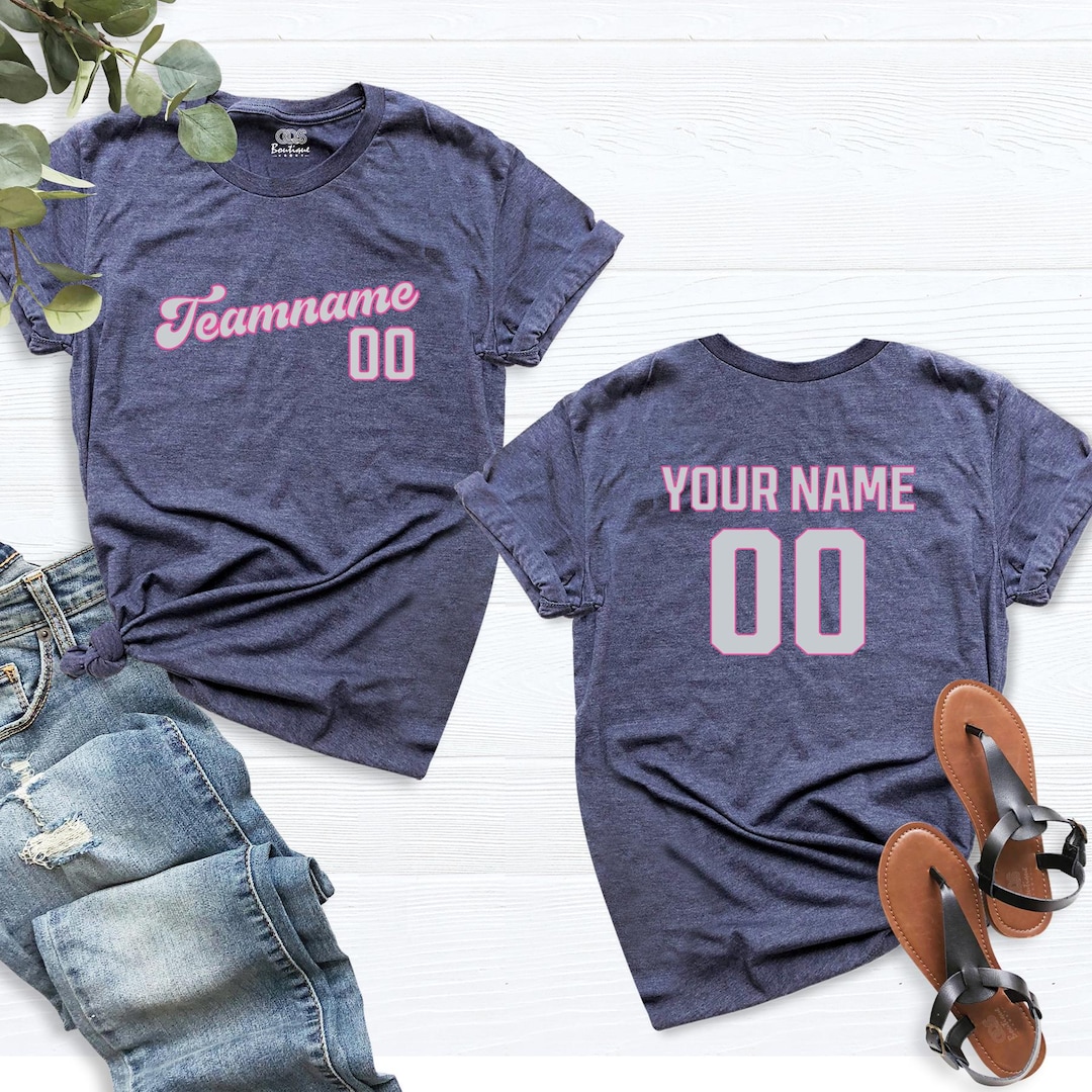 Custom Team Shirt With Name and Number, Matching Family Sports Tee ...