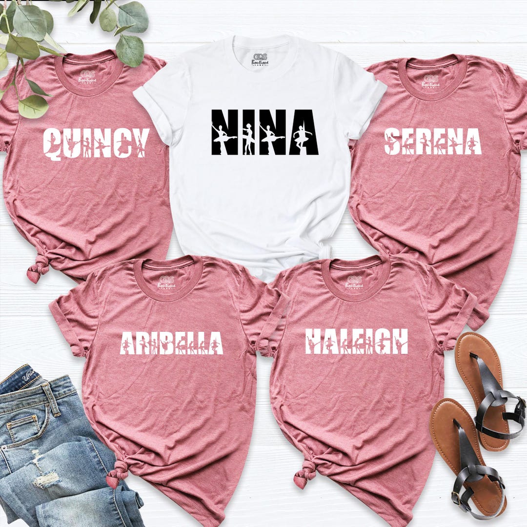 Custom Dance Team Shirt, Personalized Dancer Name Tee, Matching Dance ...