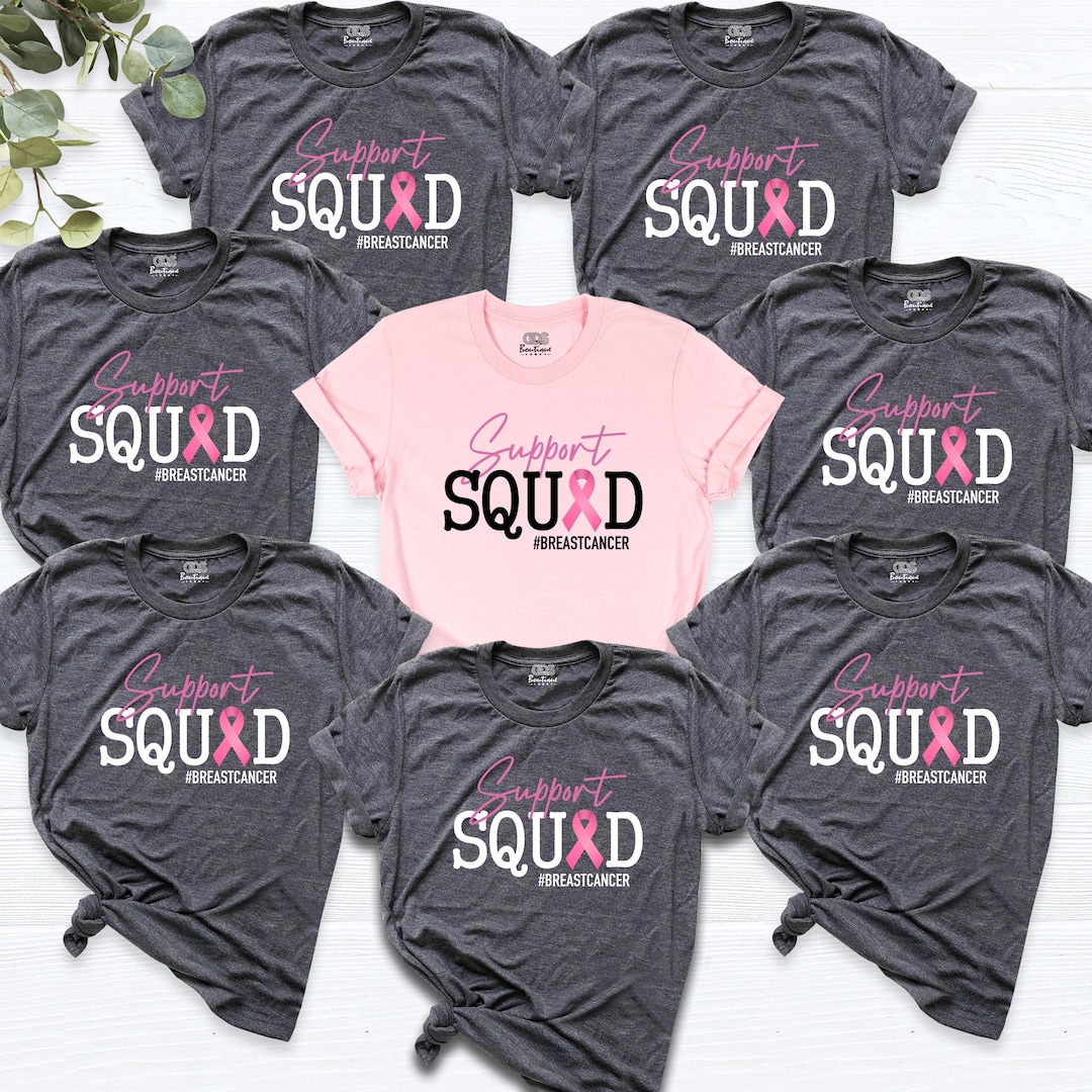 Breast Cancer Support Team Shirts, Family Matching Cancer Shirts ...