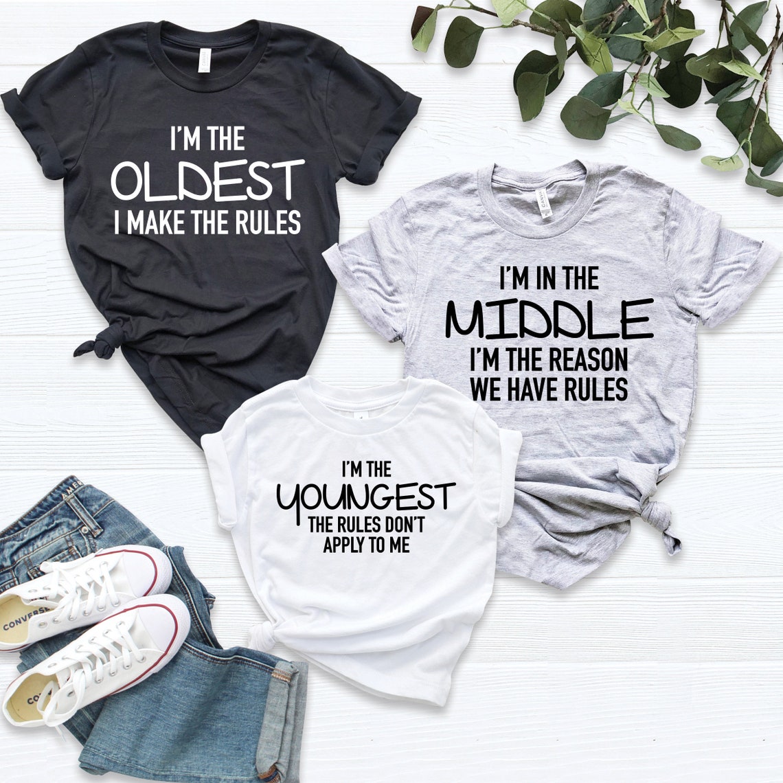The Rules Family Matching Shirts, Funny Sibling Shirts, Oldest Middle ...