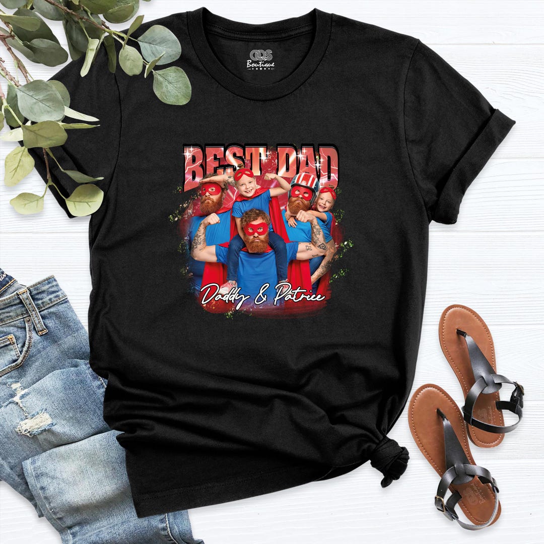 Custom Photo Dad Shirt, Custom Bootleg Rap Daddy Tee, Dad Shirt With ...