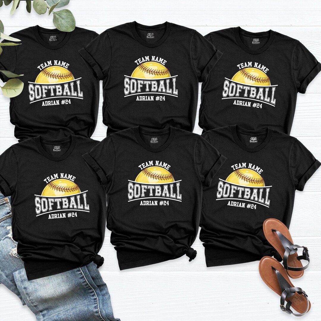 Personalized Softball Team Shirt, Custom Softball Number Shirt ...