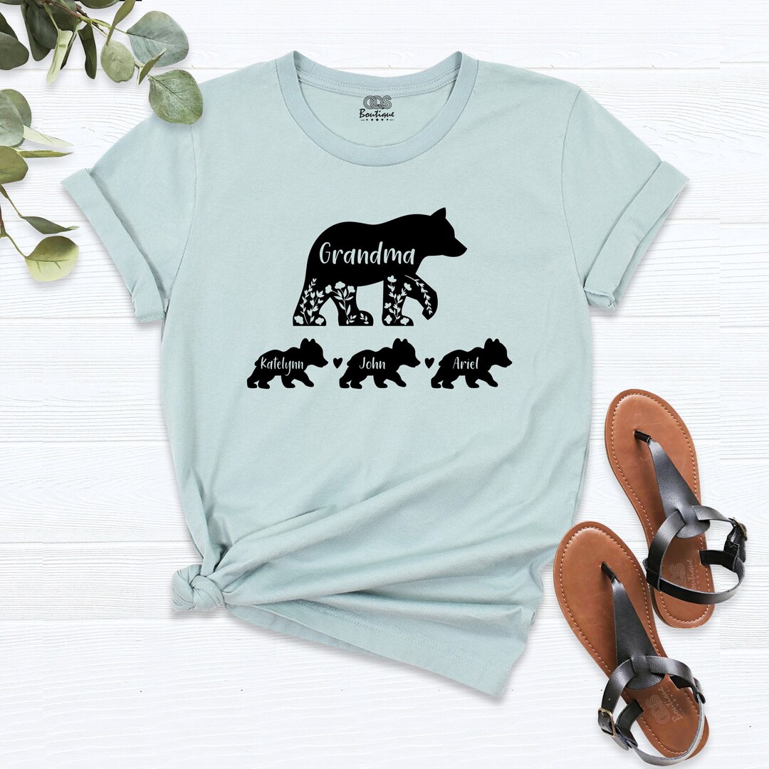 Grandma Bear Custom Shirt, Bears Grandma Shirt, Grandma Grandkids Name ...