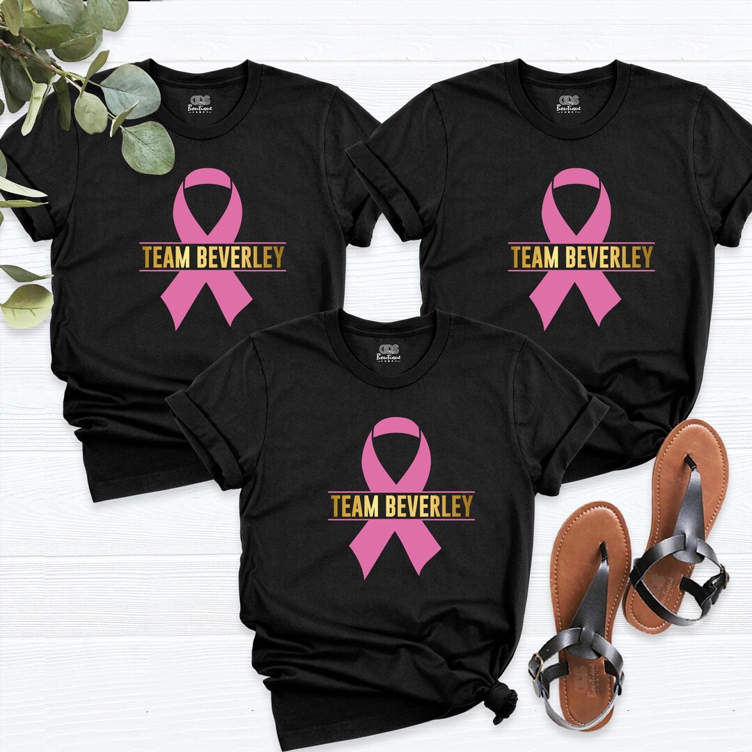 Custom Breast Cancer Awareness Shirt, Personalized Pink Ribbon Tee ...