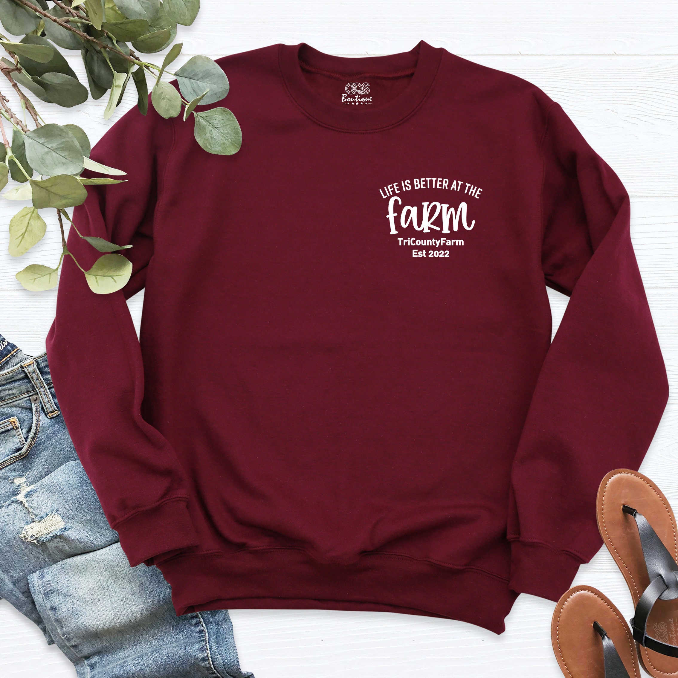 Farm Sweatshirt, Custom Farm Est Shirt, Farms Outdoor T-shirt, Custom Farm Hooded, Farmer Gift ...