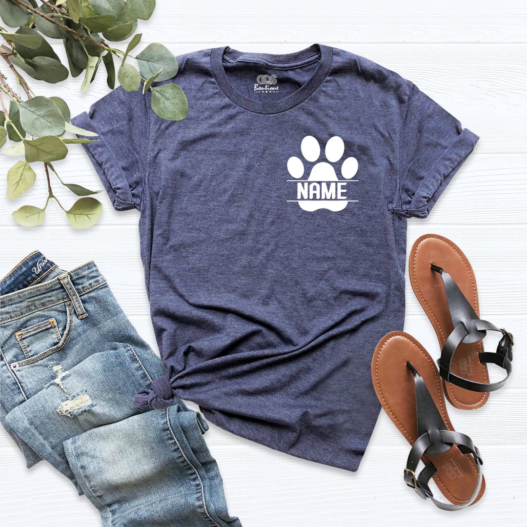 Custom Dog Name Shirts, Dog Paw Shirts, Dog Mom, Pocket Paw Shirt, Dog ...