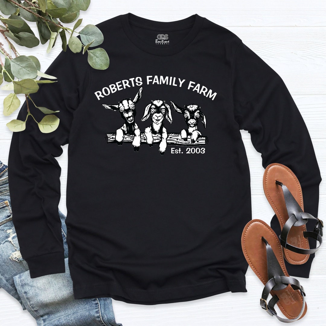 Personalized Family Goats Long Sleeve Shirts, Cute Goats Sweatshirt ...