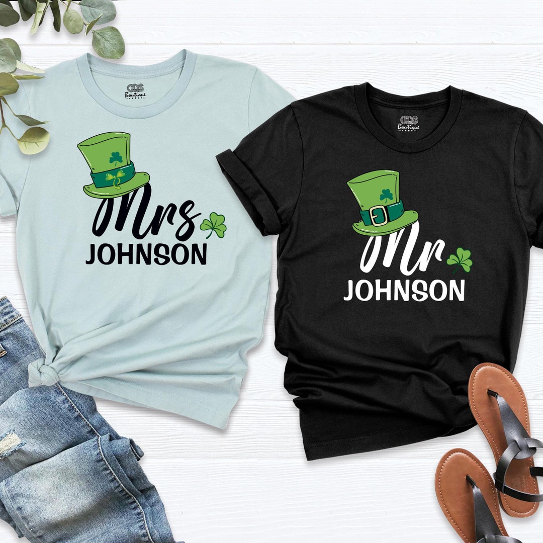 Lucky Mr Mrs Couple Matching Tee, Custom St. Patrick's Day Shirts ...