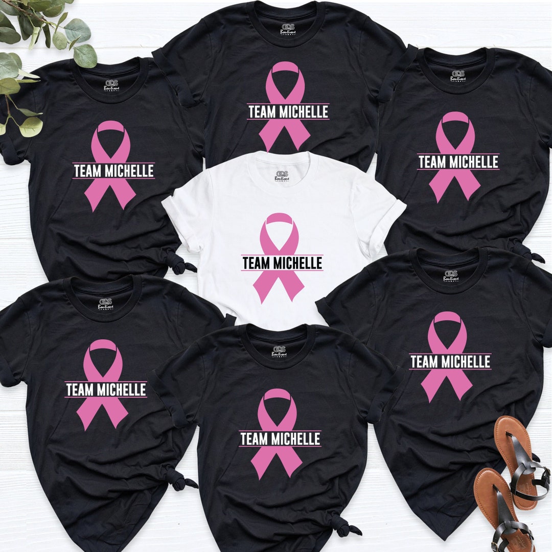 Custom Breast Cancer Support Team Shirts, Pink Ribbon Tshirt ...
