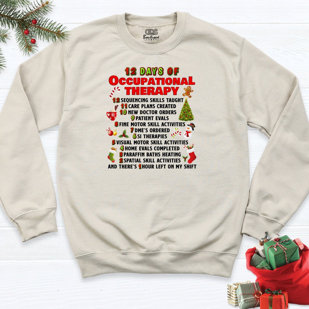 12 Days of Occupational Therapy Christmas Shirt, OT Hoodie ...