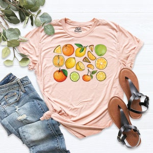 Lemons Shirt, Botanical Shirt, Cottagecore Shirt, Cute Orange Shirt ...