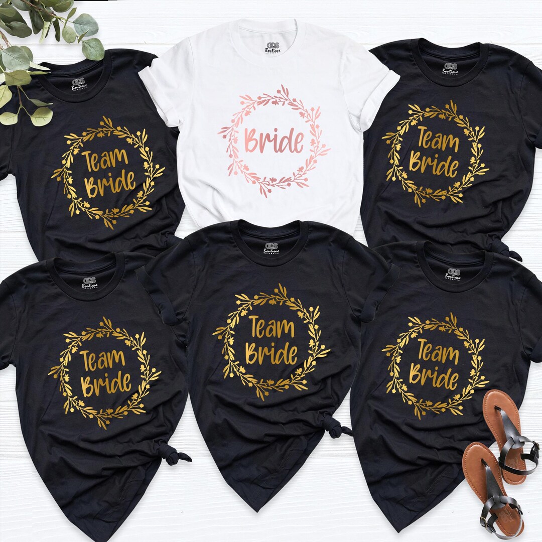 Bride Team Bride Bachelorette Shirts, Custom Bridal Party Tees, Fun ...