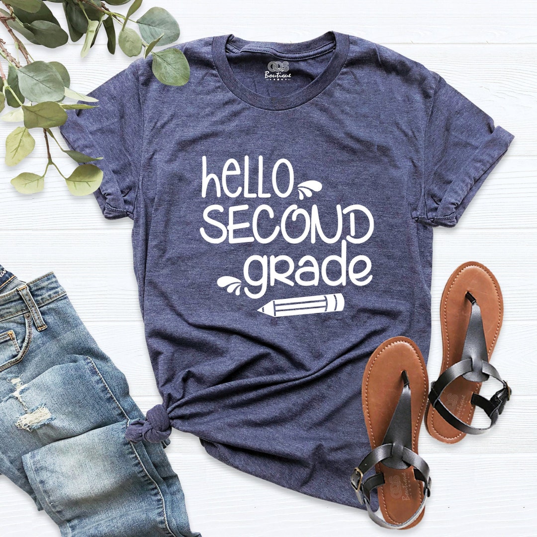 Hello Second Grade Shirt, Back to School Shirt, 2nd Grade Shirt, Team ...