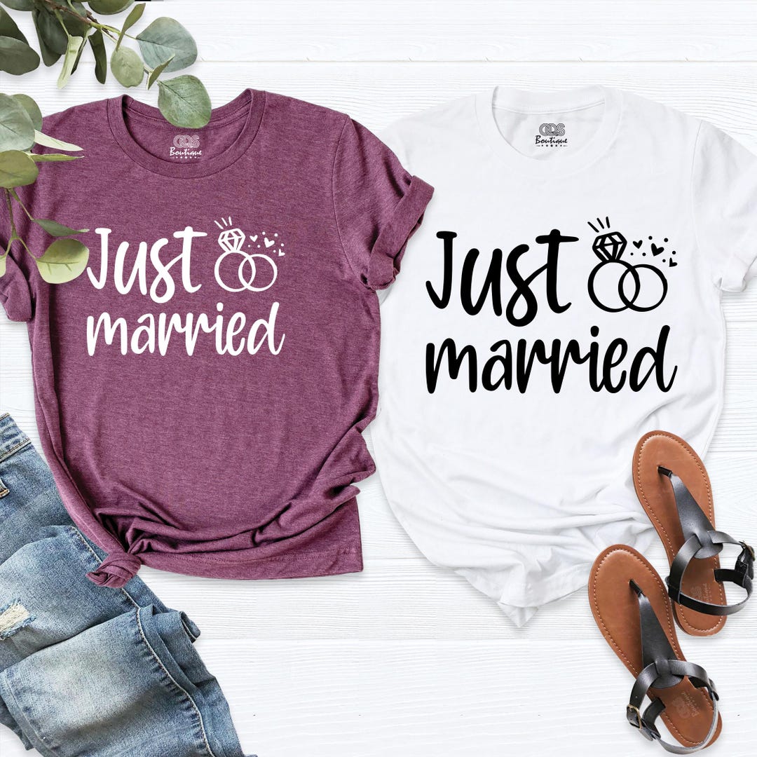 Just Married Matching Shirt, Finally Matching Wedding Tee, Couples ...