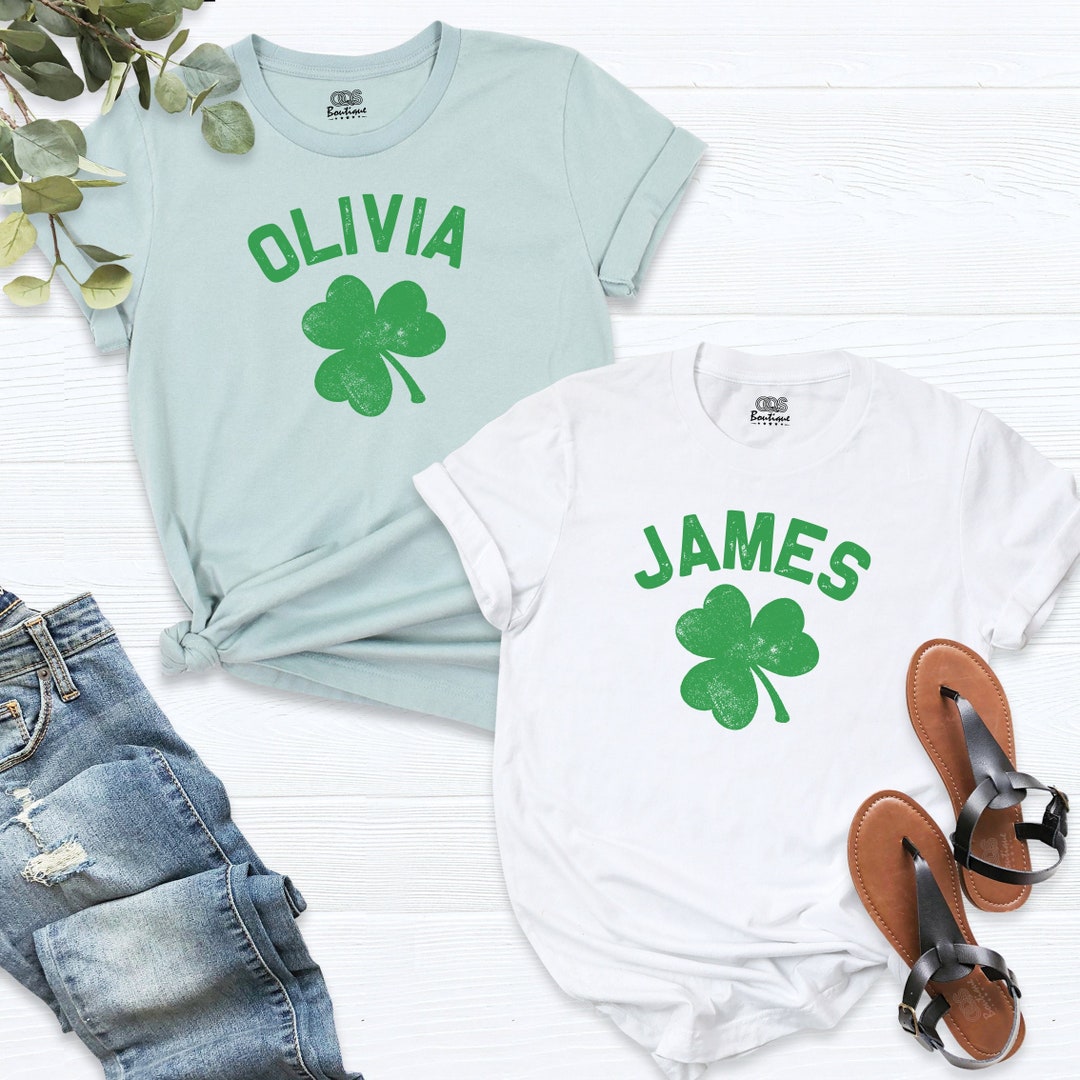 Shamrock Clover Custom Shirt Shamrock Name Shirt - Etsy