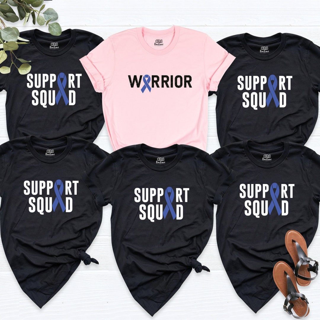 Colon Cancer Awareness Team Shirt, Blue Ribbon Group Shirt, Squad ...