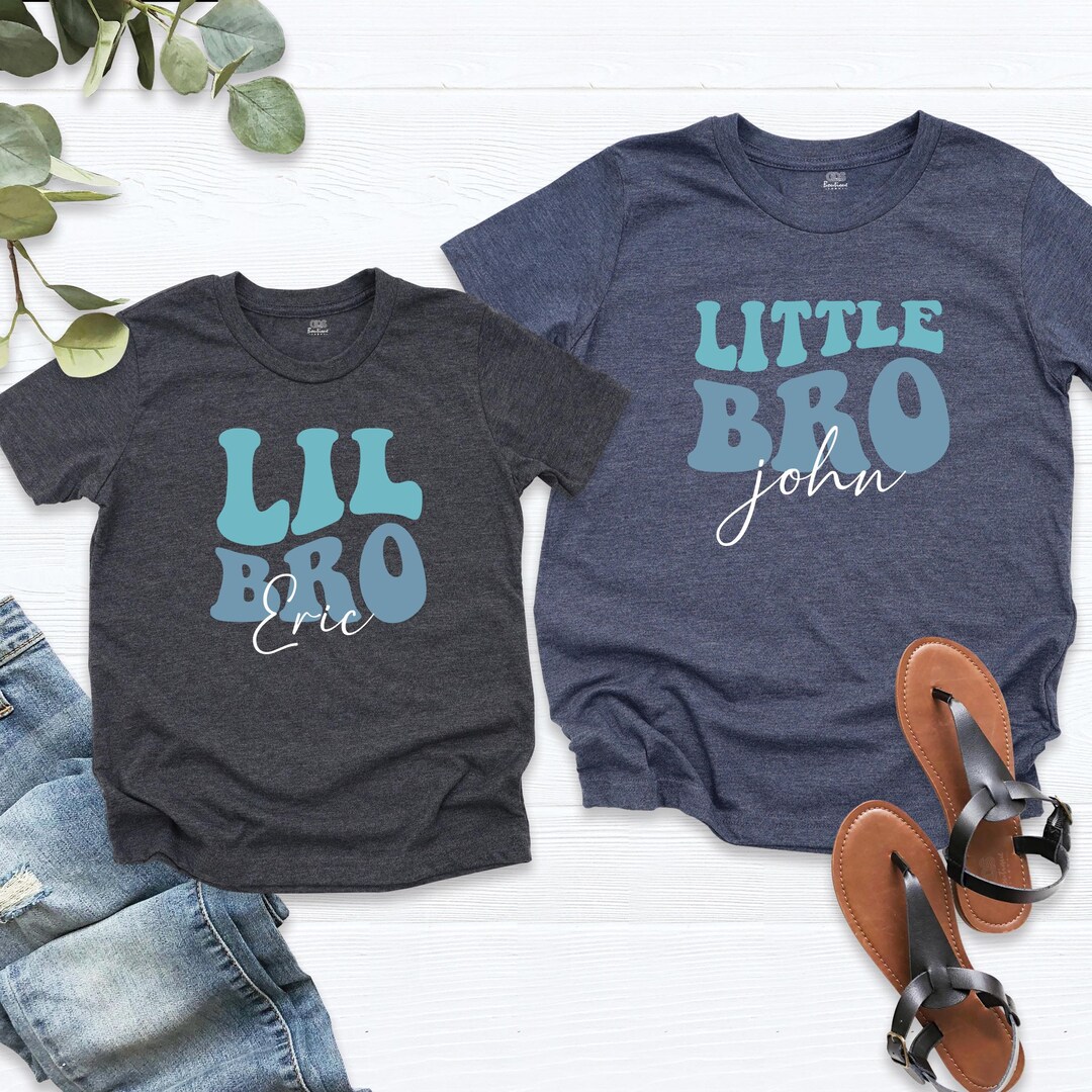 Lil Bro Shirt, Little Bro Shirt With Name, Matching Sibling Shirts ...
