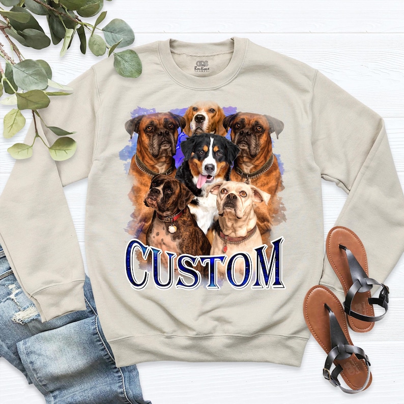 Custom Pet Long Sleeve Shirt With Dog Photo, Personalized Pet Sweater ...