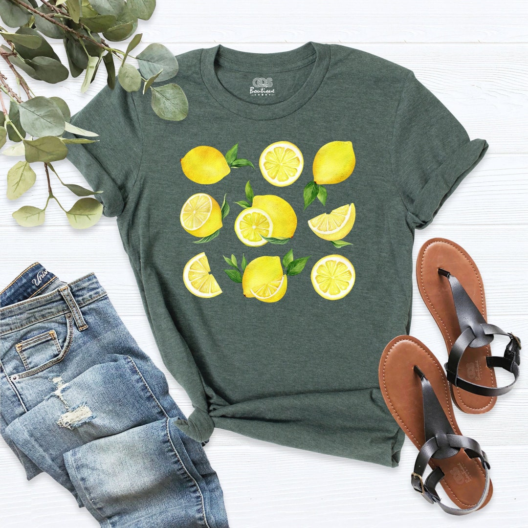 Lemons Shirt, Botanical Shirt, Cottagecore Shirt, Lemons Tee, Cute ...