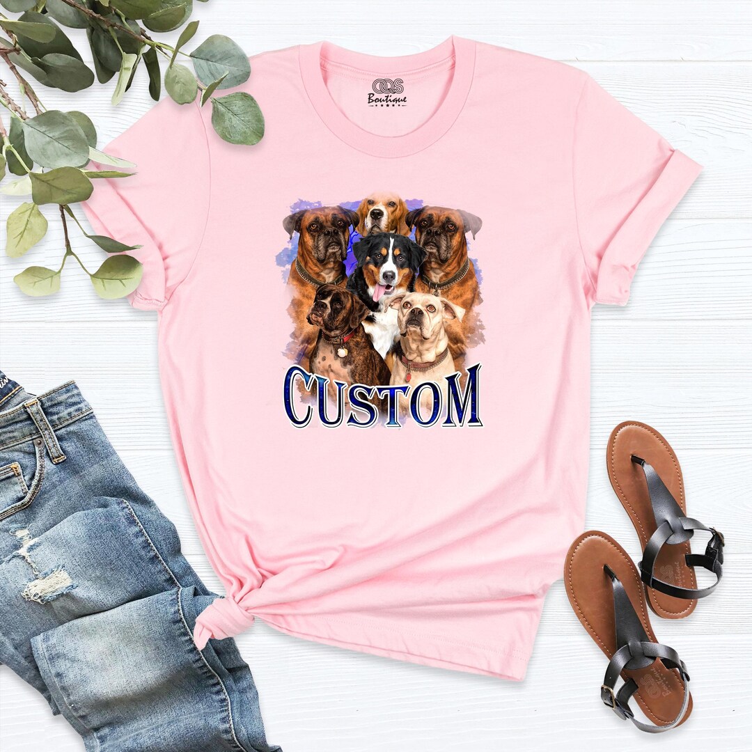 Custom Pet Shirt With Dog Photo, Personalized Pet T-shirt, Lightning ...