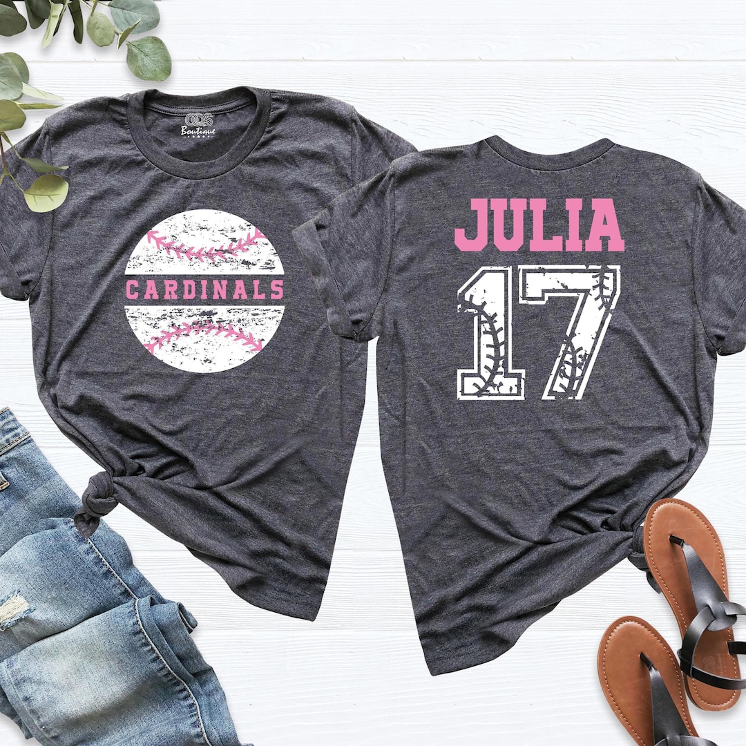 Baseball Custom Pink Name Shirt, Baseball Team Tees, Back Name Number ...