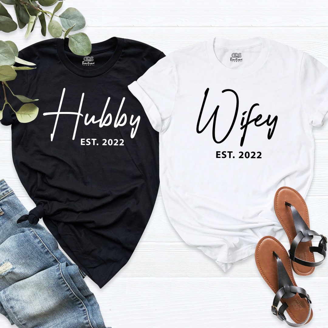 Custom Est Wifey Hubby Shirts, Bride Groom Shirts, Wedding Tee,just ...
