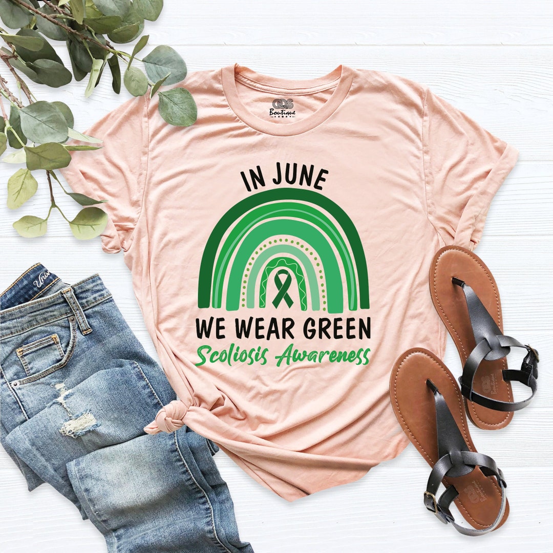Scoliosis Shirt, in June We Wear Green Shirt, Scoliosis Disease Shirt ...