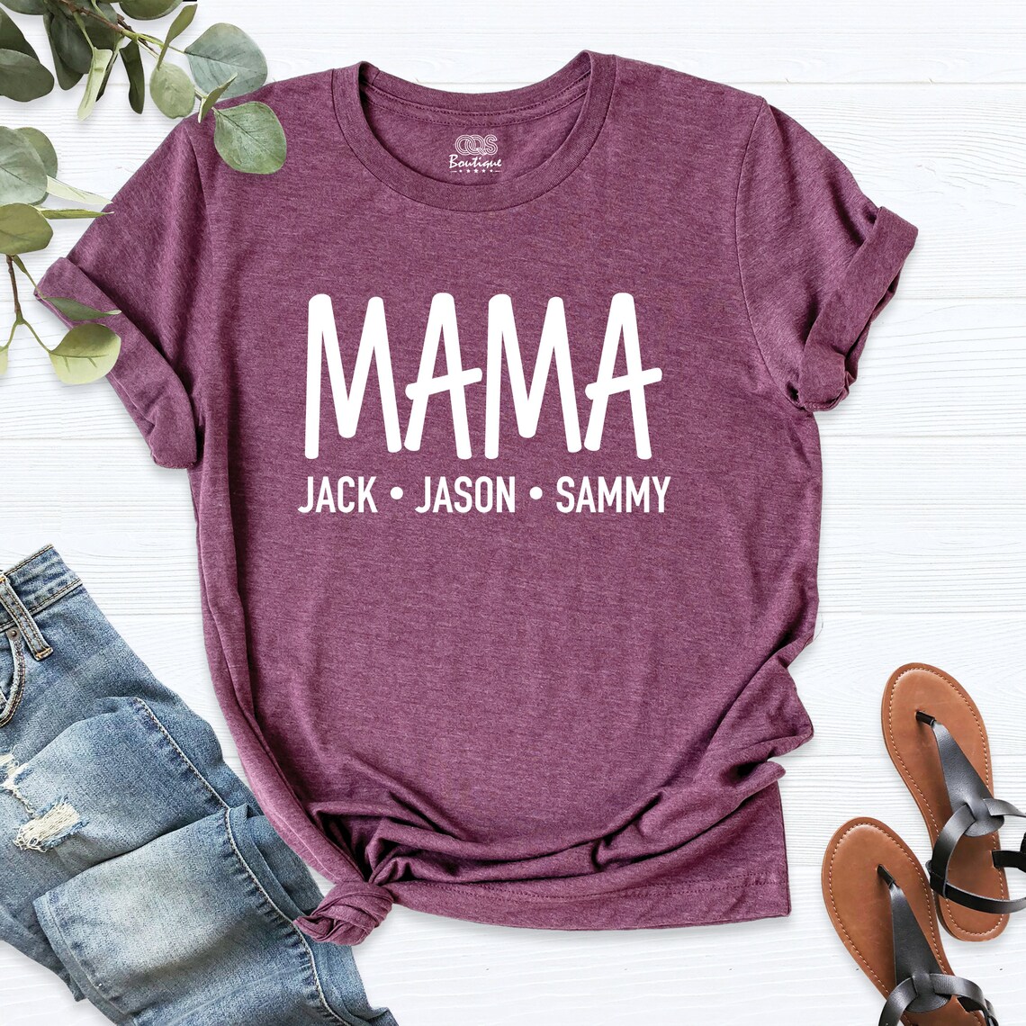 Custom Mama Shirt With Kids Names Shirt, Personalized Mama Shirt With ...