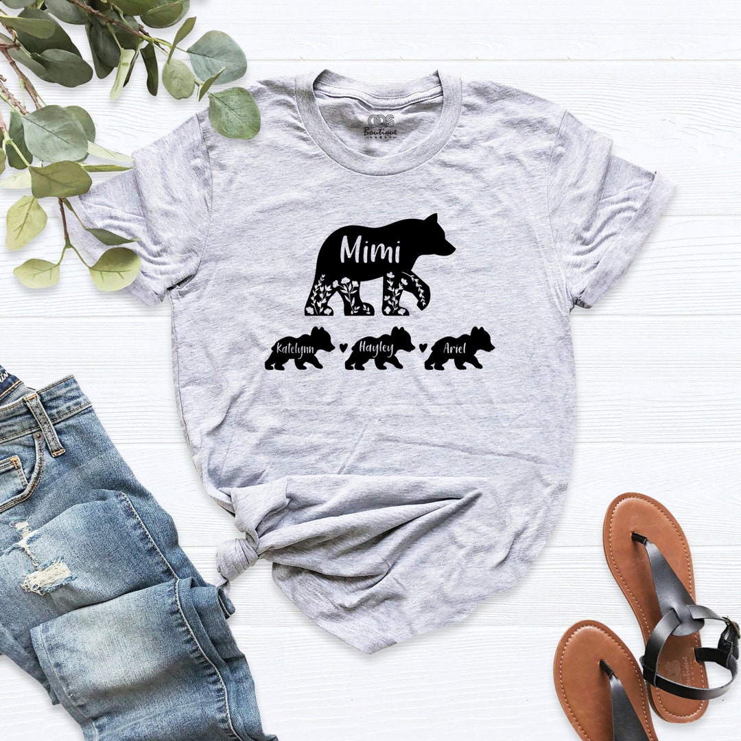 Mimi Bear Custom Shirt, Personalized Grandkids Name Shirt, Custom Mimi ...
