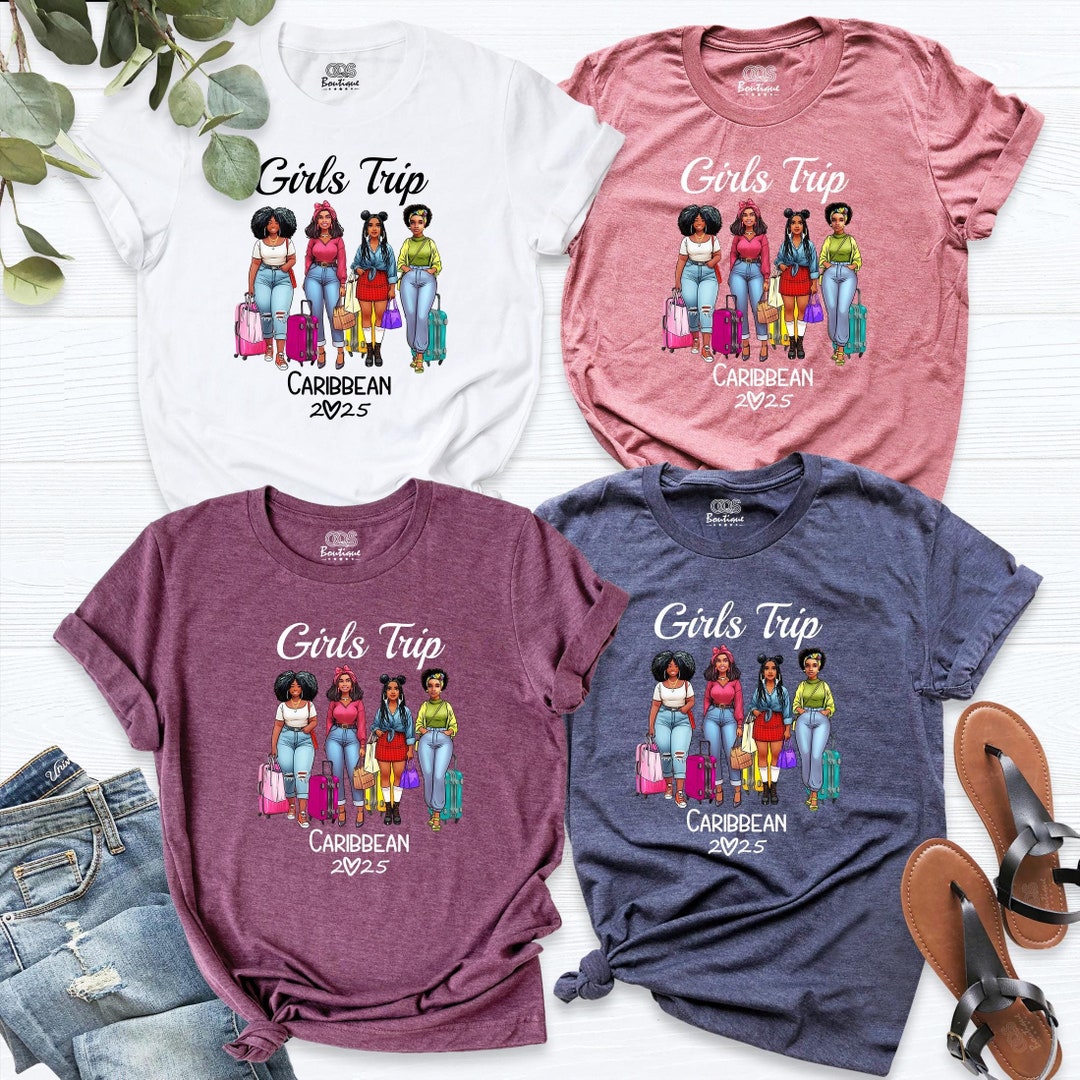 Girls Trip 2025 Shirt, Custom Vacation Tee, Matching Girls Trip Shirts, Bachelorette Party Shirt ...