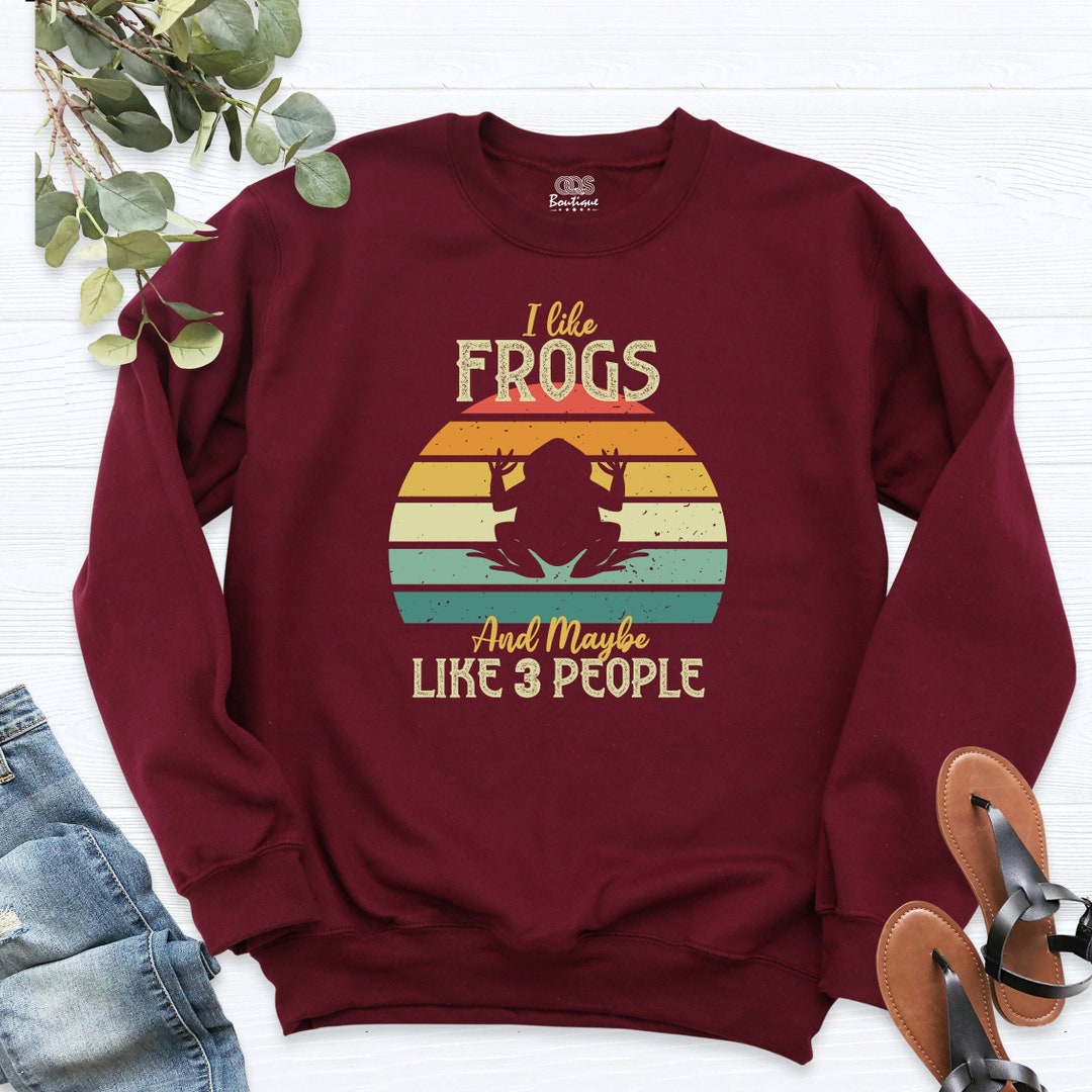 Frog Sweatshirt, Frog Gifts for Women, Frog Shirts, Man I Love Frogs ...