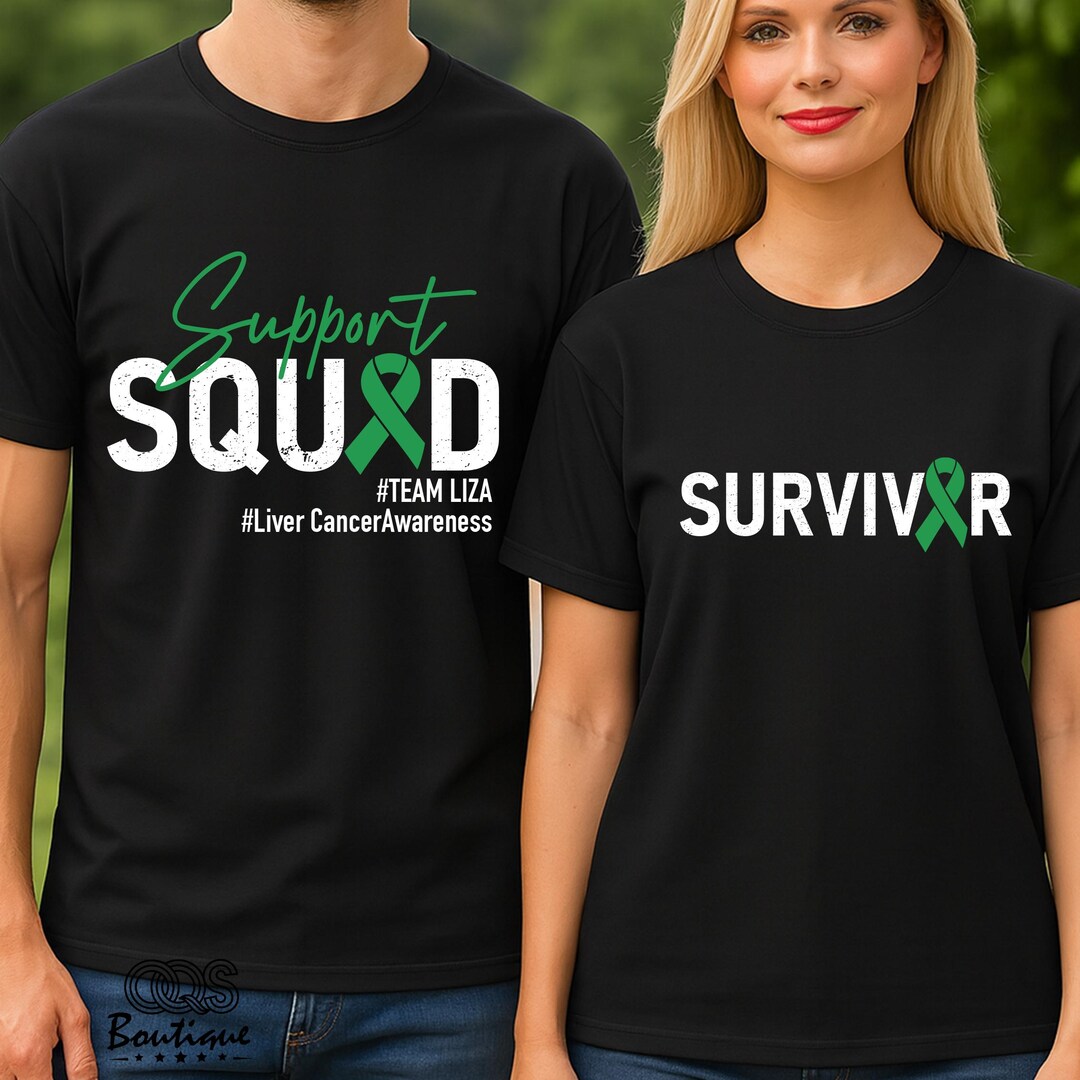 Liver Cancer Awareness Shirt, Support Squad Tee, Survivor Ribbon Shirt ...