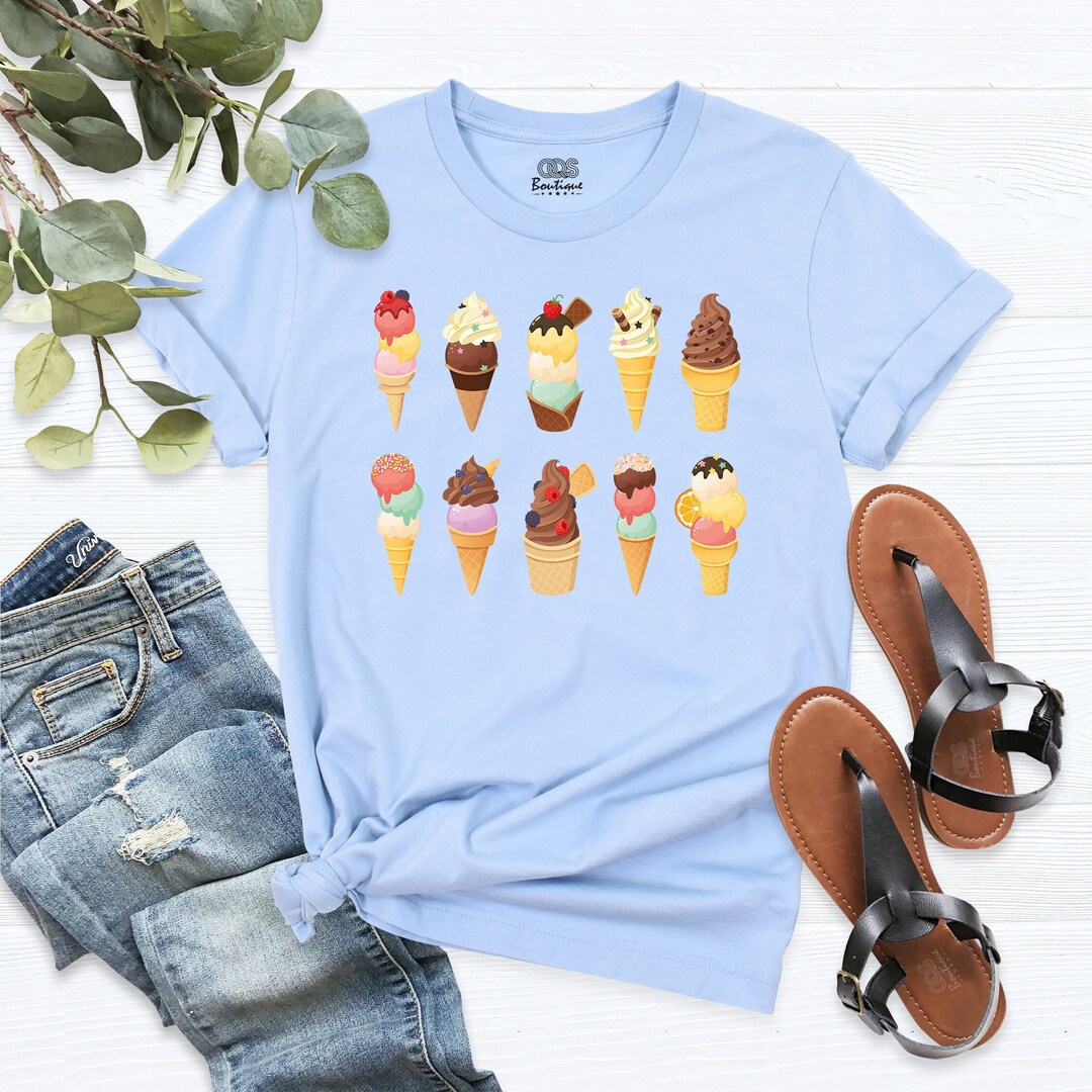 Ice Cream Shirt, Holiday Shirt, Ice Cream Lover Shirt, Food Shirt, Ice ...