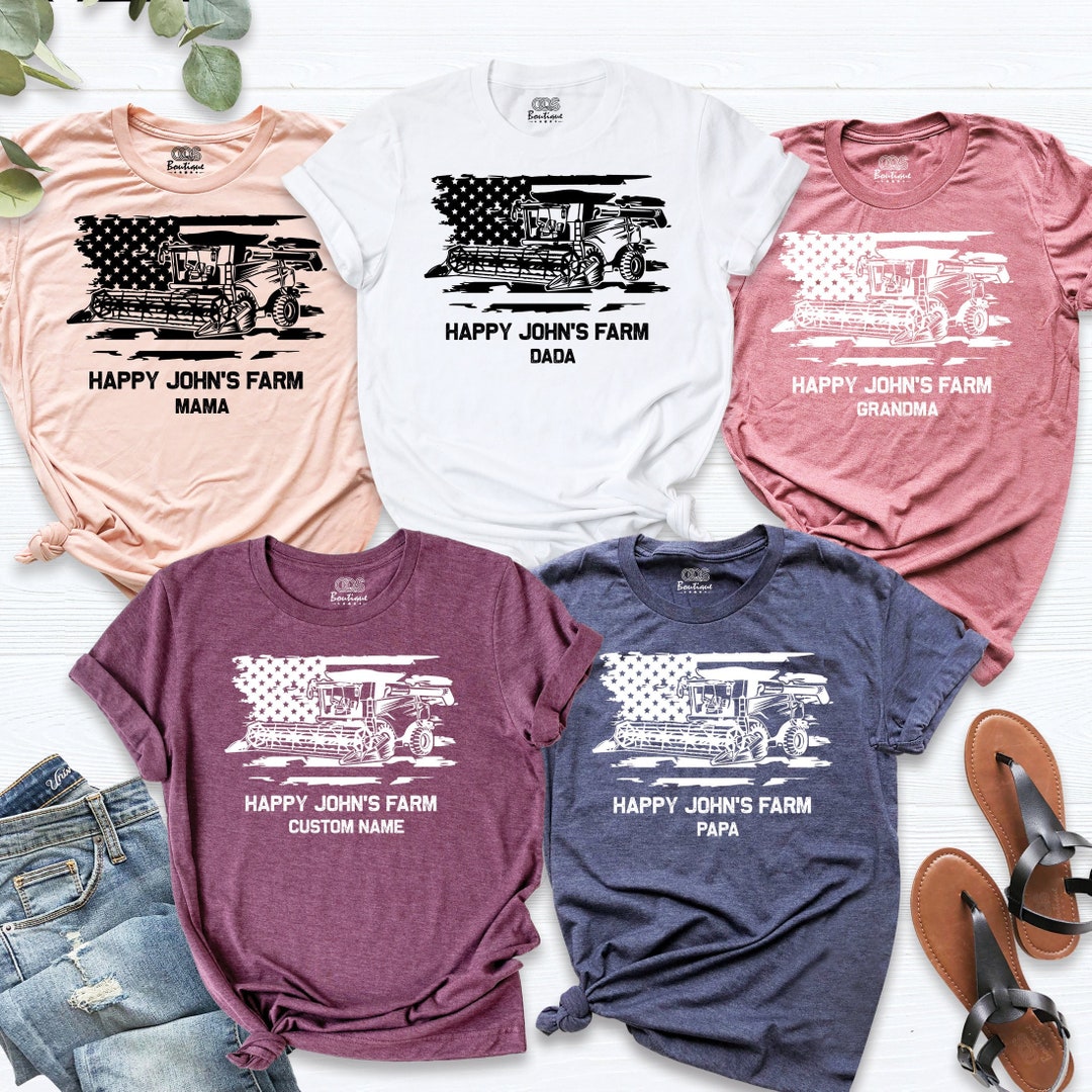 Custom Family Farm Shirt, Customizable Family Name Tee, Farmer Group ...