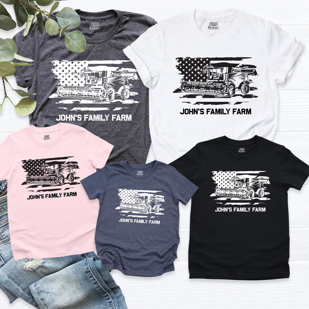 Matching Family Farm Shirts, Custom Farm Shirt With Tractor Design ...