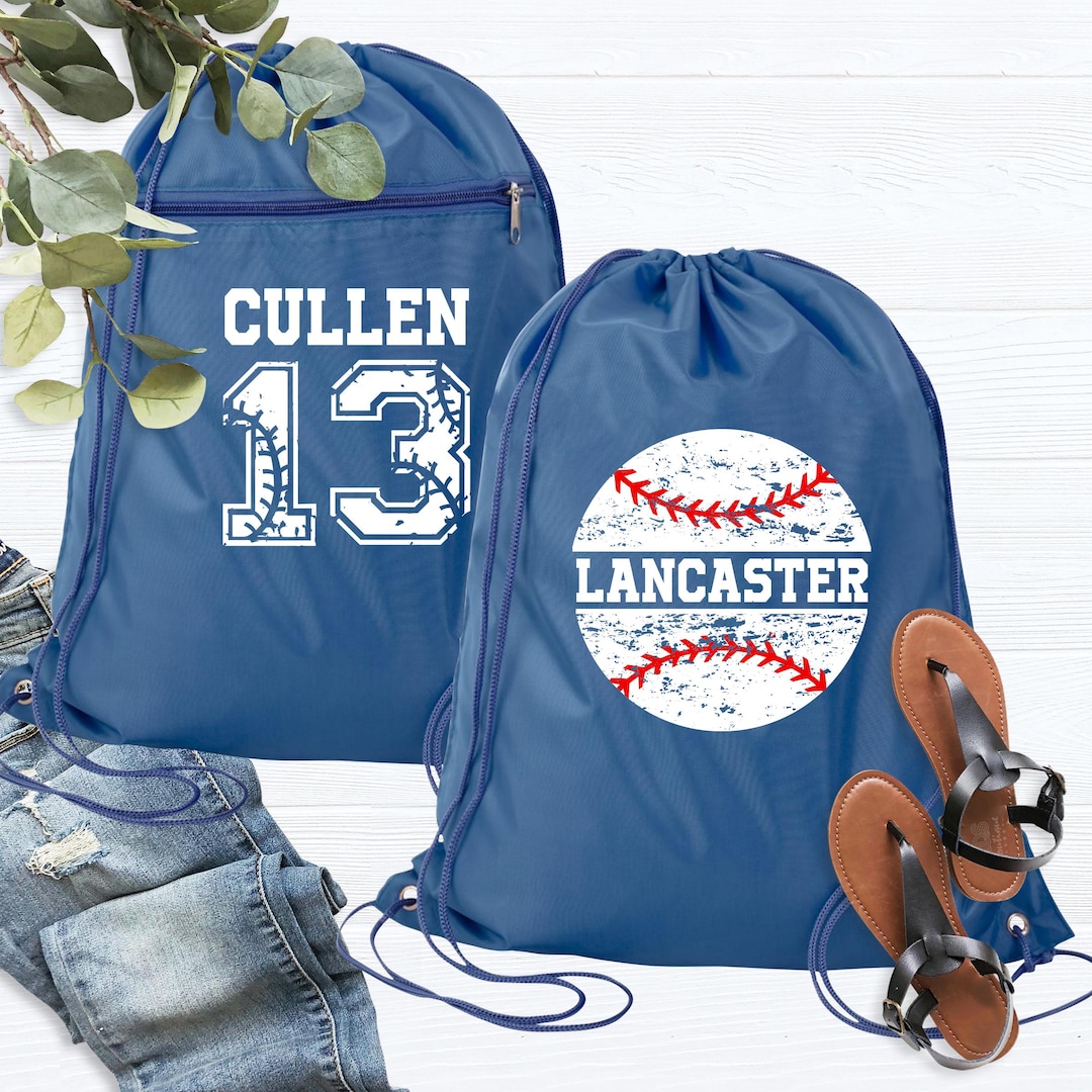 Custom Baseball Drawstring Bag, Personalized Team Name Tote, Name ...