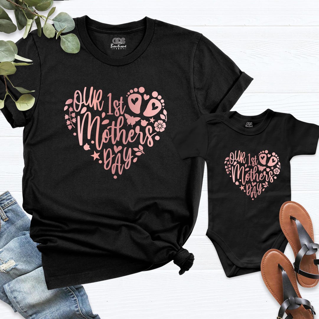 Matching Mom and Baby Outfit, Our First Mothers Day Shirt, Mommy and Me ...