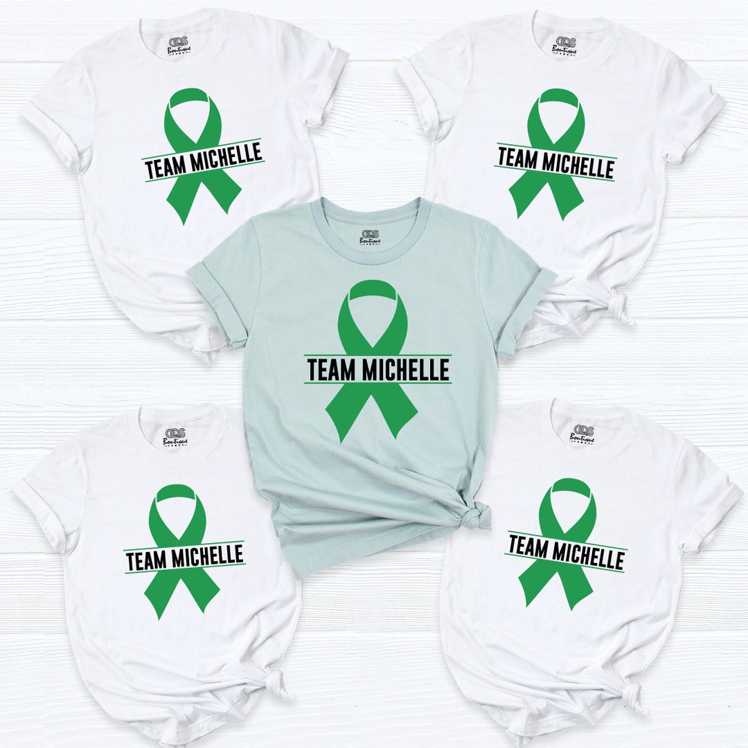 Green Ribbon Cancer Awareness Shirt, Personalized Support Team Shirt ...