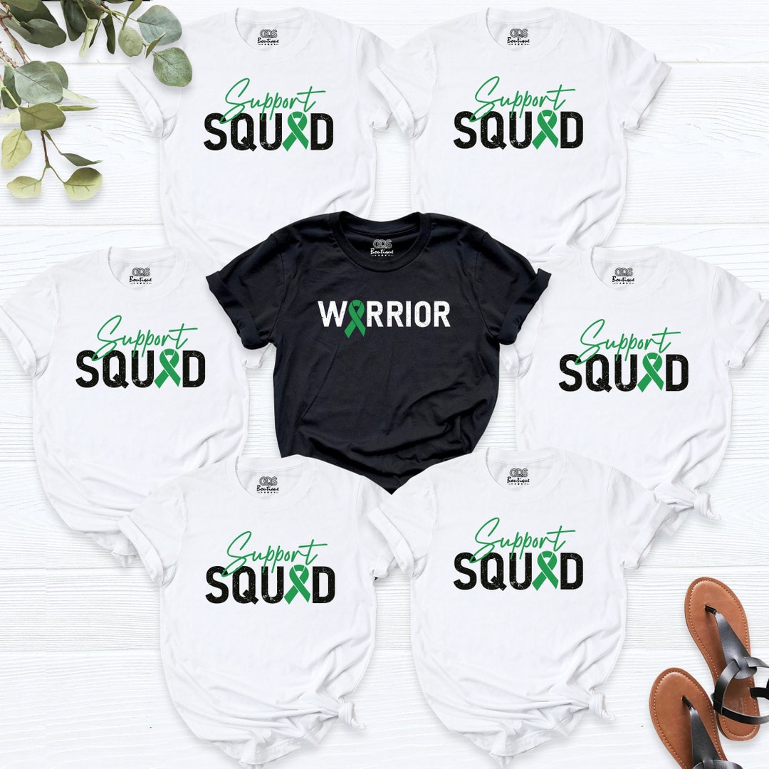 Support Squad Cancer Shirt, Green Ribbon Group Shirts, Motivation ...